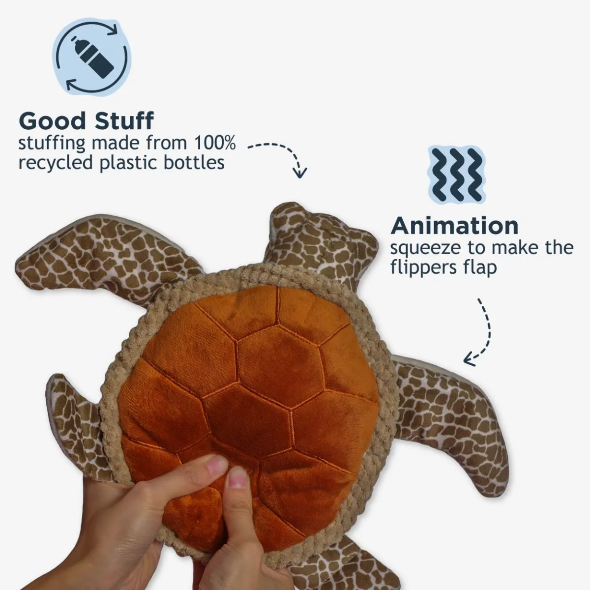 Tall Tails No-Battery Animated Toys for Dogs |Animated Sea Turtle Dog Toy