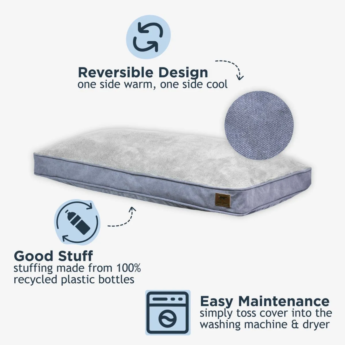 Tall Tails Dream Chaser Plush Beds for Dogs | Charcoal Cushion Dog Bed ...